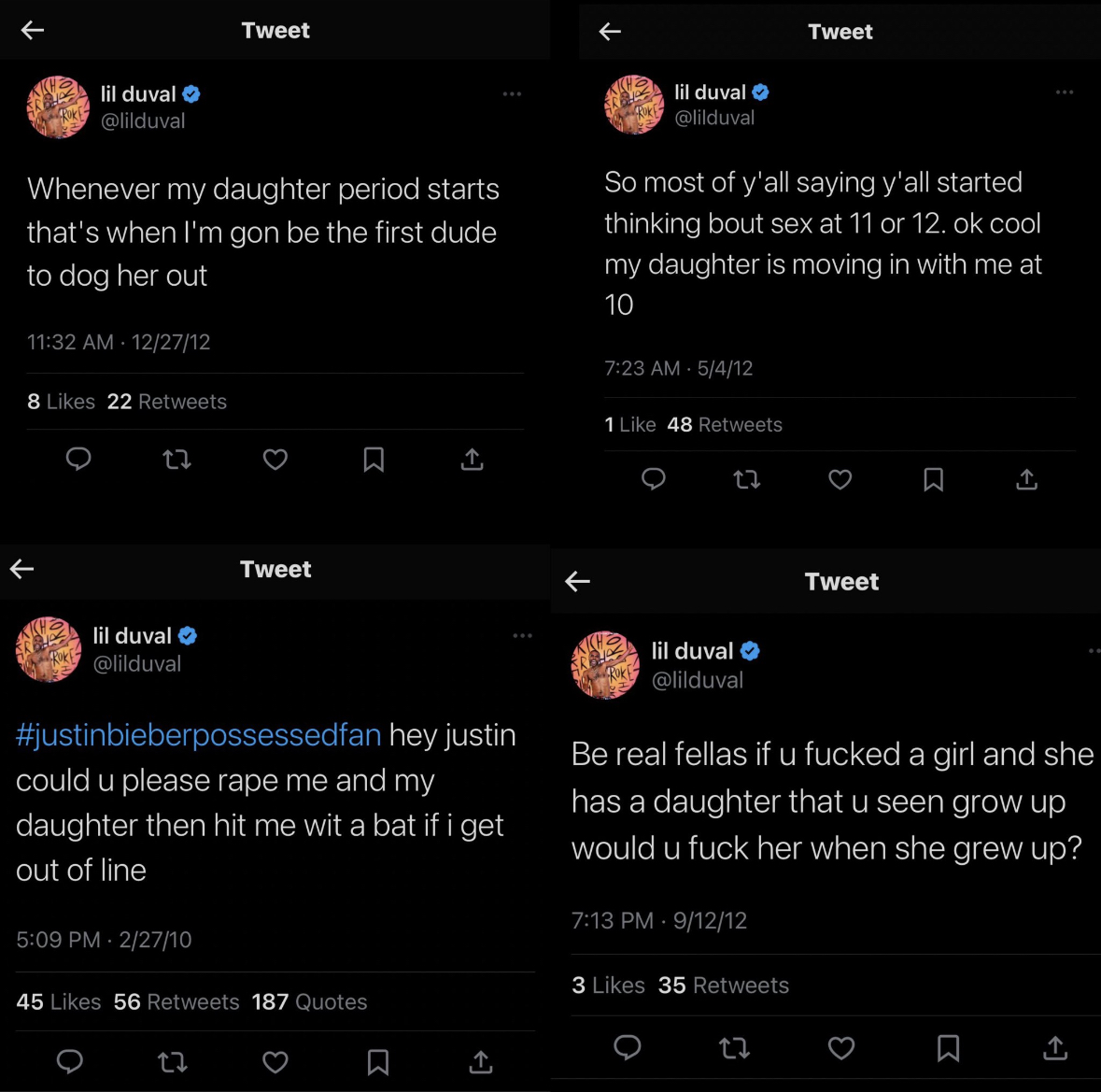Comedian Lil Duval has some questionable tweets about his daughter ...