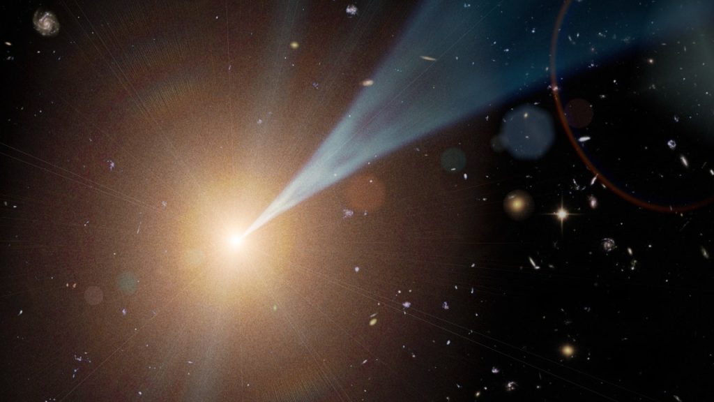 Black hole jet from newly-classified galaxy changes direction toward ...